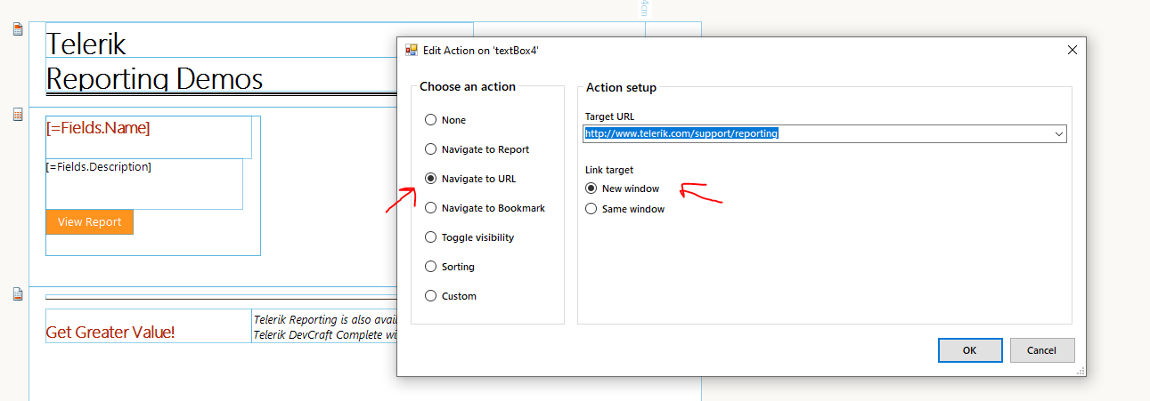 WinUI3 Telerik Report Viewer: Navigate to URL in new window is not working WinUI3 Telerik Report Viewer: Navigate to URL in new window is not working