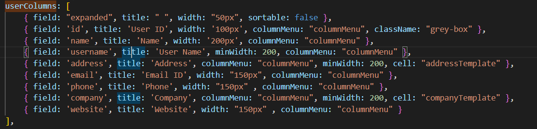 Add minWidth column property in the Native Grid Add minWidth column property in the Native Grid