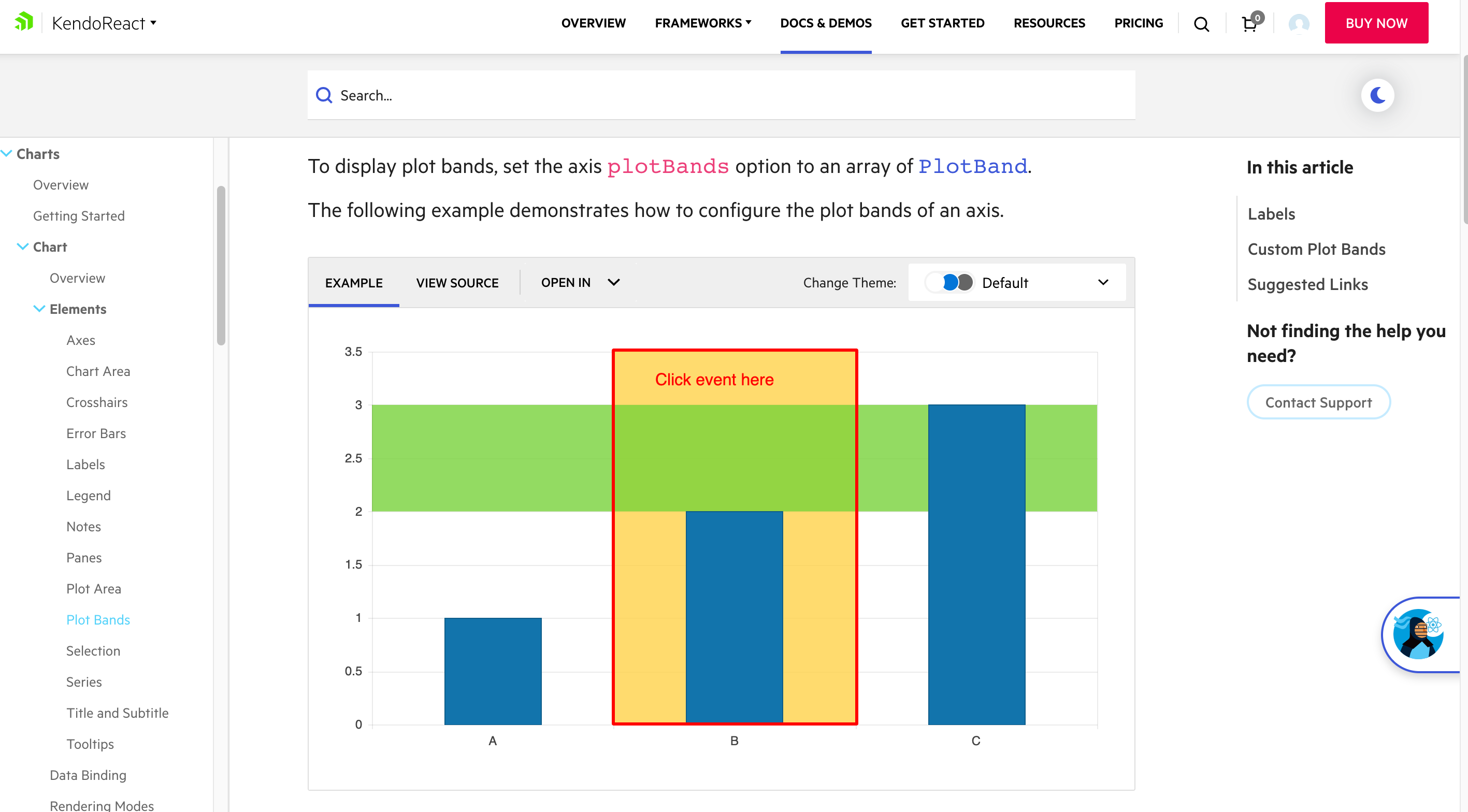 Add click event to chart plotband Add click event to chart plotband